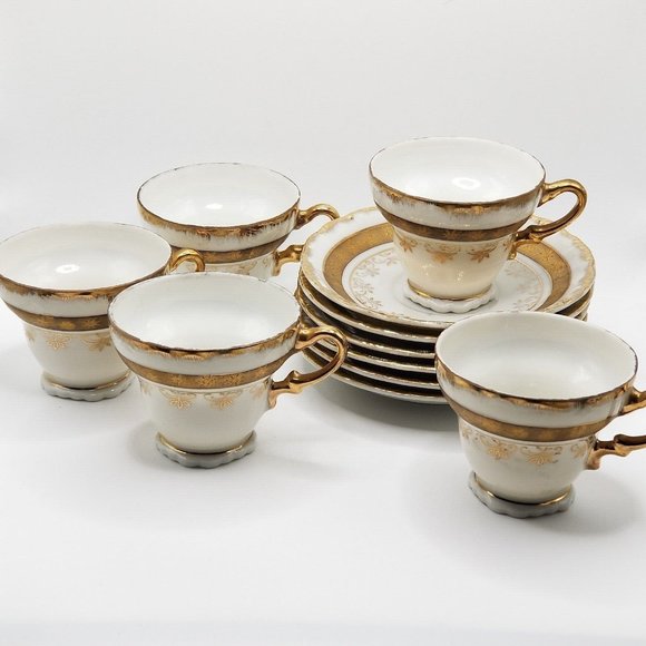 Unbranded | Kitchen | Vtg Demitasse Tea Cup Saucer Set Thin Porcelain ...